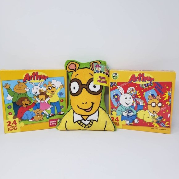 Crazart | Toys | Arthur Show Bundle 2 Puzzles And Matching Plush 24 ...